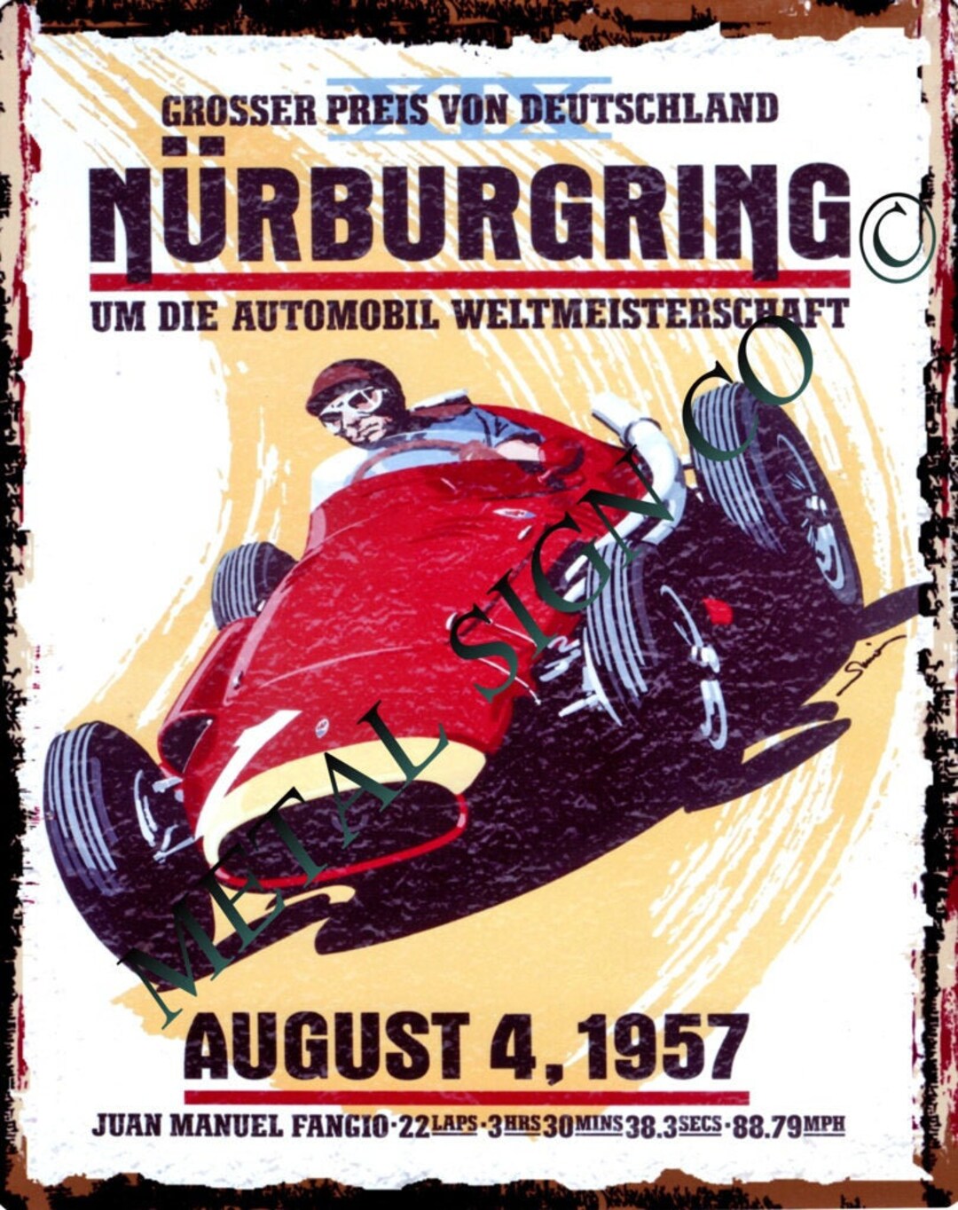 Nurburgring Motor Racing Metal Wall Sign Cafe Coffee Shop Pub Bar,shed ...