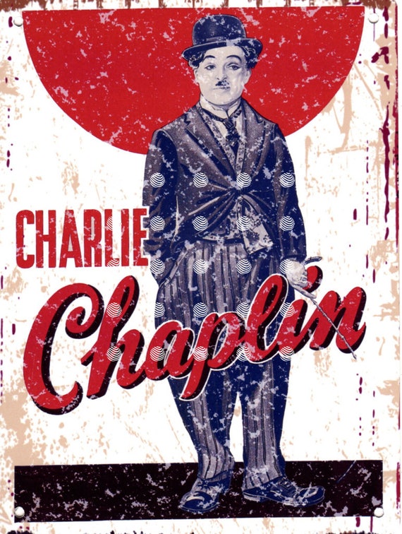 Charlie Chaplin Advert Metal Wall Sign Retro Vintage Style - Etsy UK