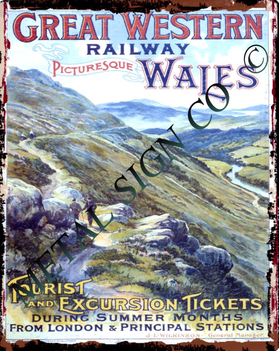 Gwr Wales Metal Wall Sign Rail Railway Advert Cafe Coffee Shop Train ...