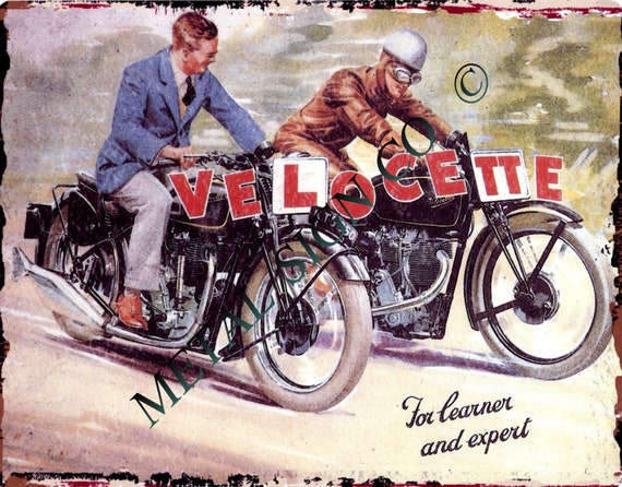 Velocette Motorcycle metal Wall Sign Retro Vintage Style - Etsy UK