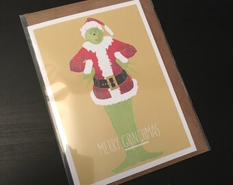 Grinch christmas card | Etsy