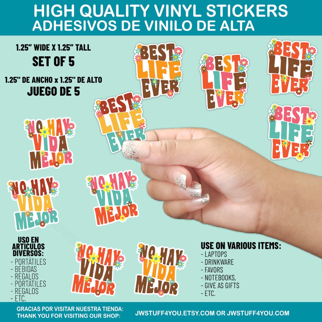 Best Life Ever Stickers Set, Retro Stickers, Waterproof Vinyl, UV ...