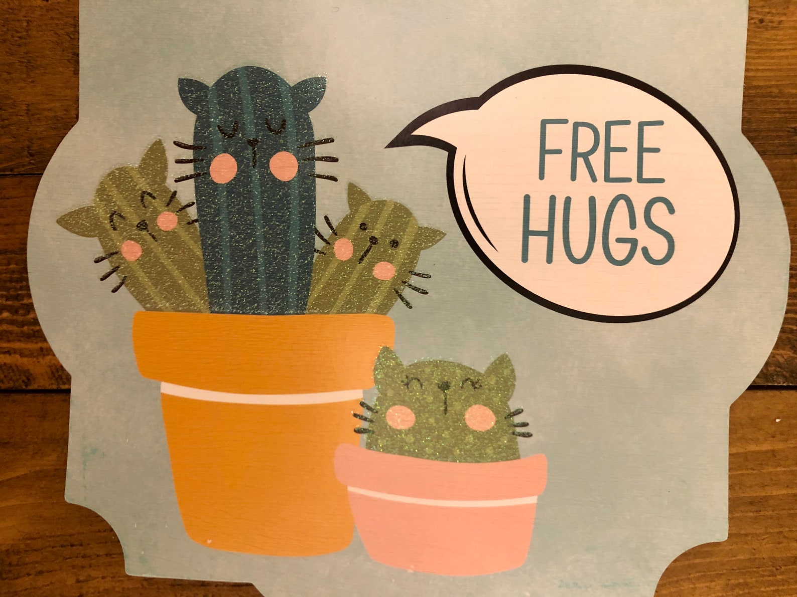 Cute Cactus Hanging Wall Sign Cute Wall Signs Wood Wall - Etsy