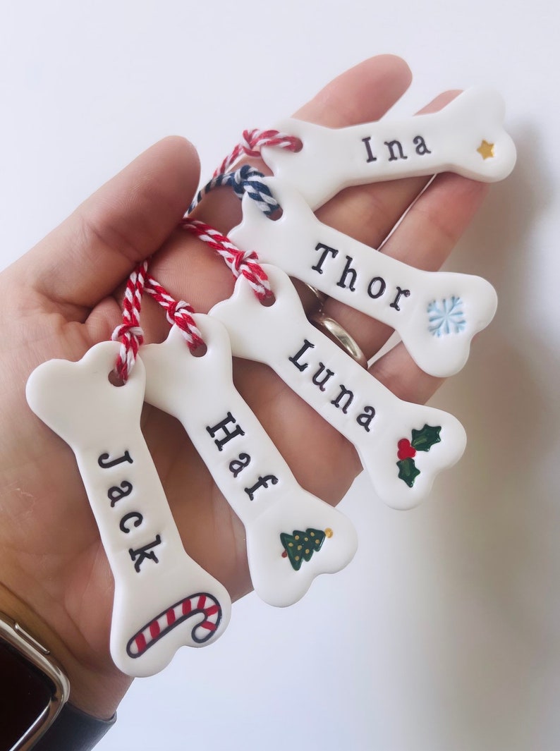 Dog Bone Personalised Clay Decorations Pets Personalised - Etsy