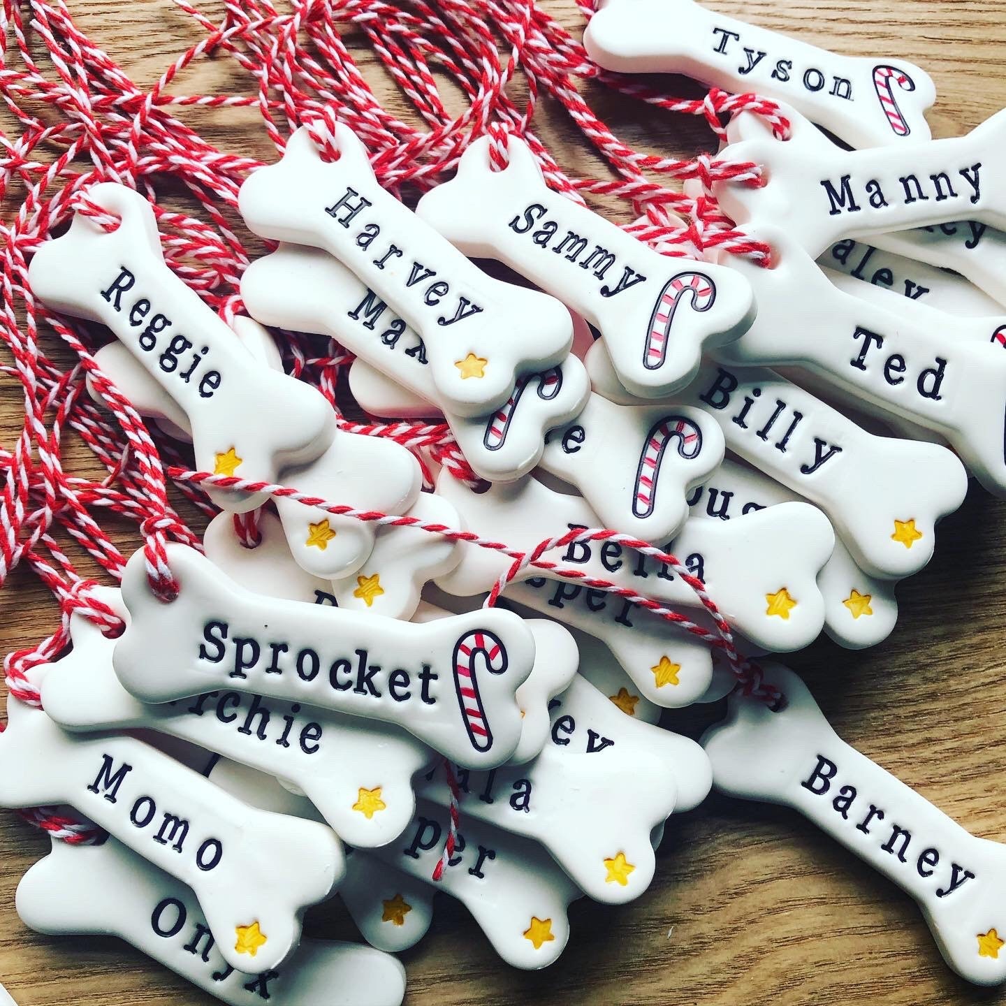 Dog Bone Personalised Clay Decorations Pets Personalised - Etsy