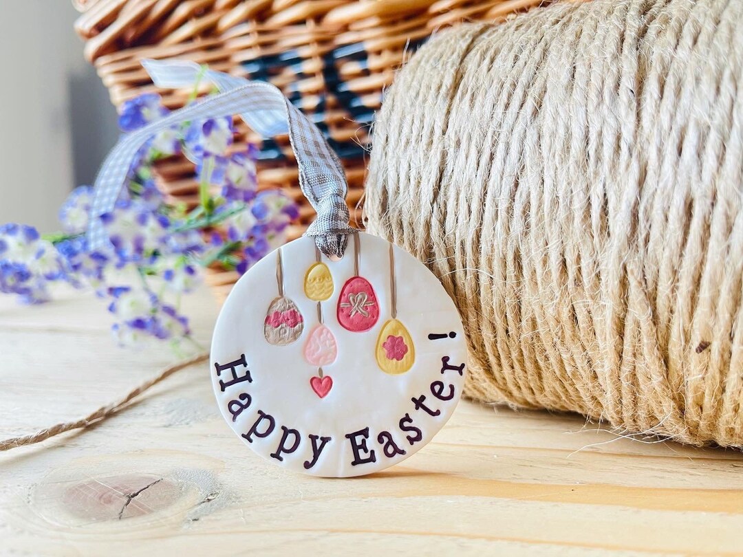 Handmade Clay Easter Decorations- Personalised, Easter Egg, Gift ...