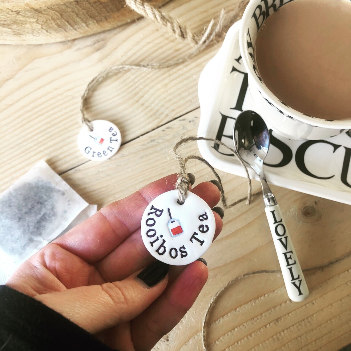 Teabag Design Clay Labels / Tags Tea Teapot Tea Leaves - Etsy