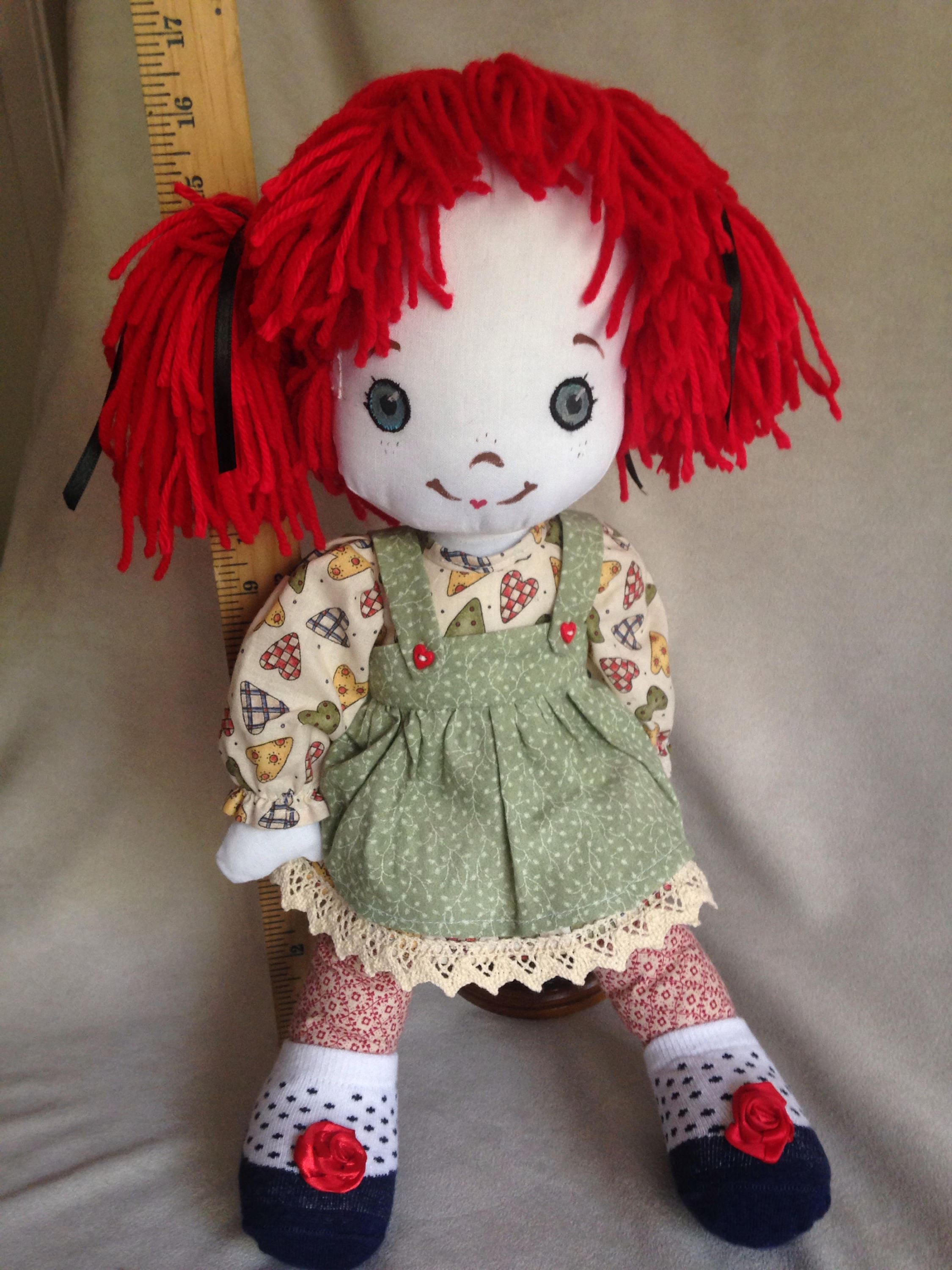 Red Haired Rag Doll - Etsy