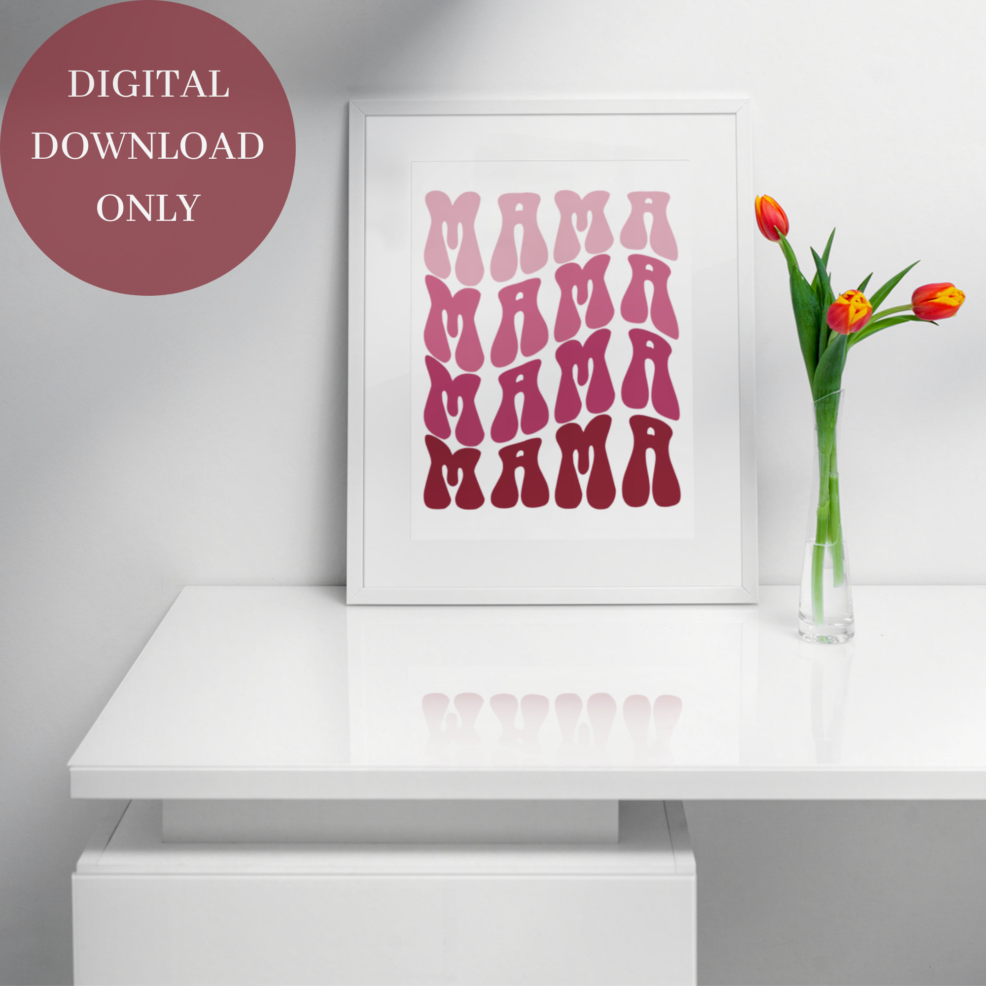 Mama Wall Art Graphic Printable Digital Download Pink Strong Mama Stay ...
