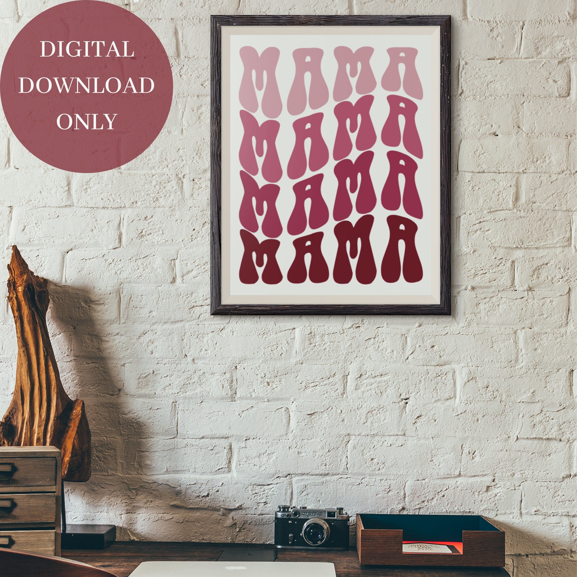 Mama Wall Art Graphic Printable Digital Download Pink Strong Mama Stay ...