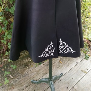 Mid-length Black Cape With Hood and Silver Appliques Cape Diem - Etsy