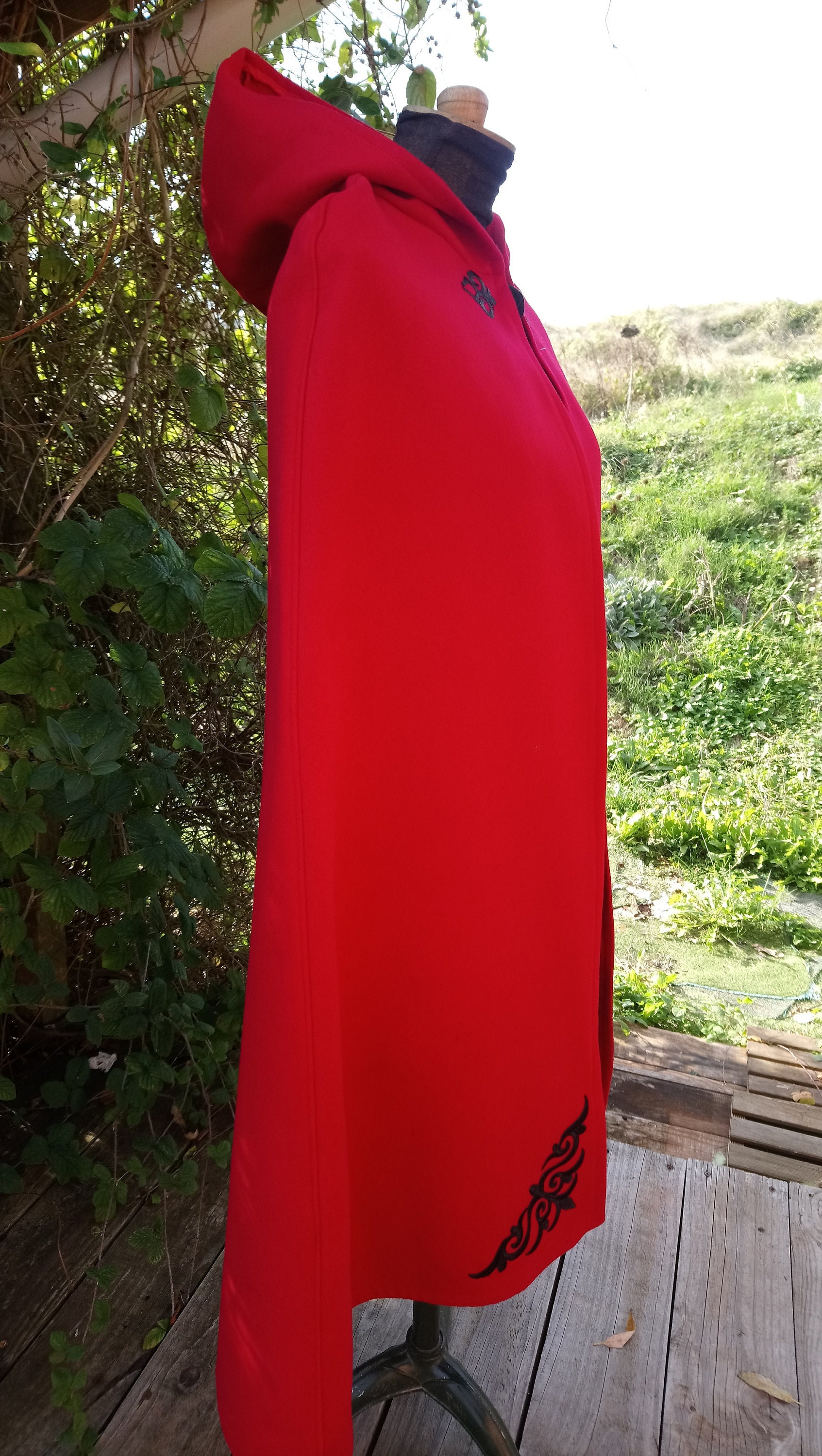 Short Forest Green Cape With Silver Appliqués. Steampunk Style ...