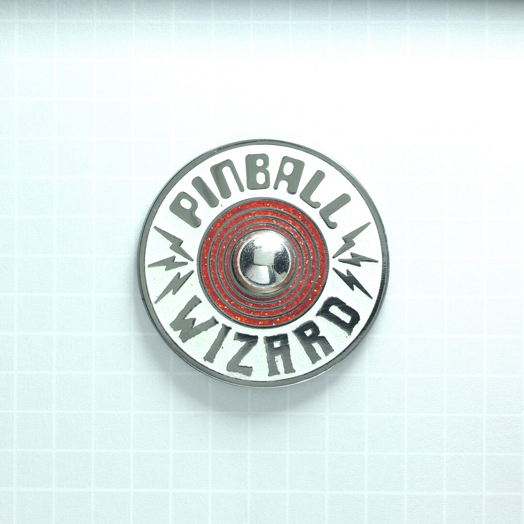 Pinball Wizard Enamel Pin red Glitter Retro Gaming Arcade 1980's ...