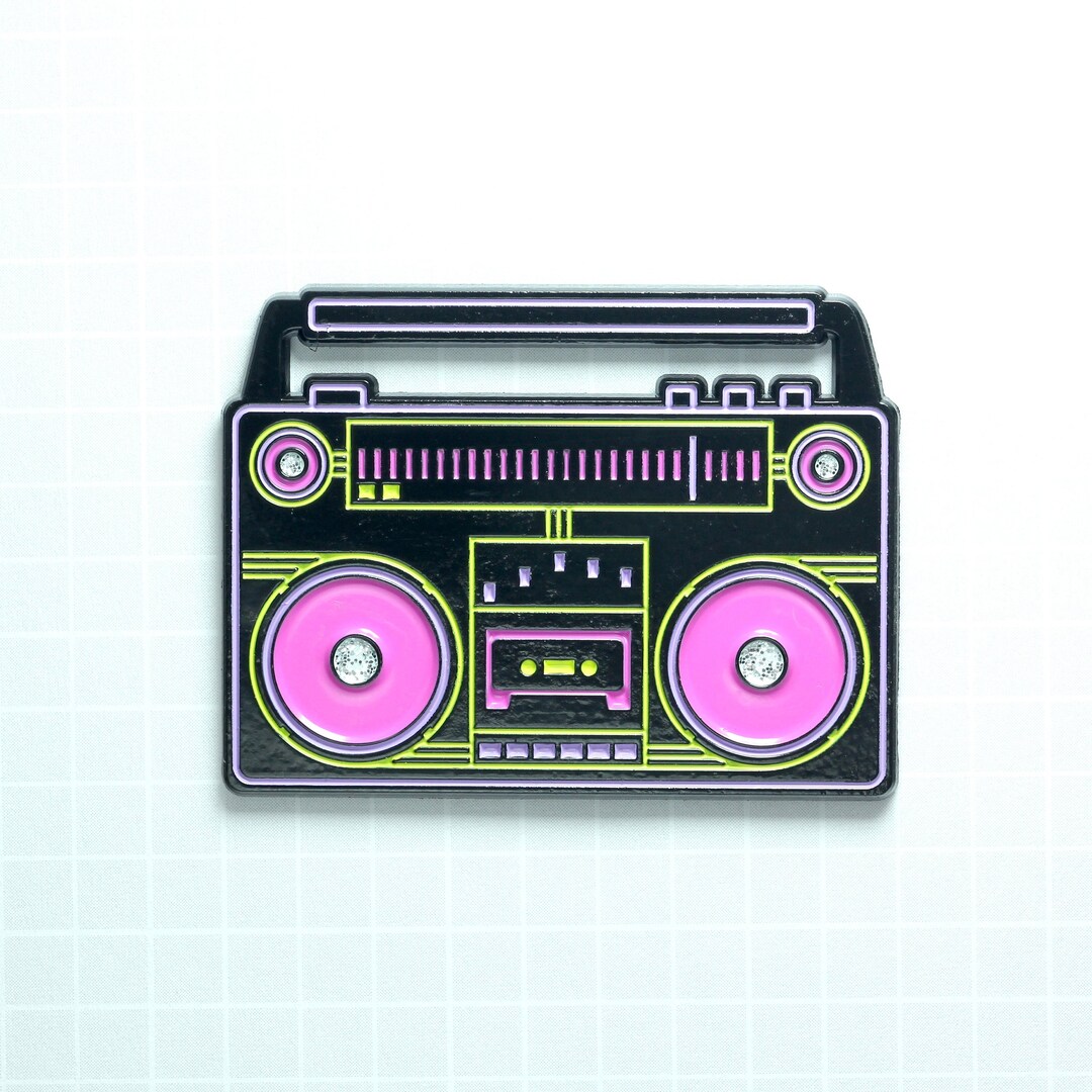 Boombox 1980 Enamel Pin 2 Color Options 1980's - Etsy