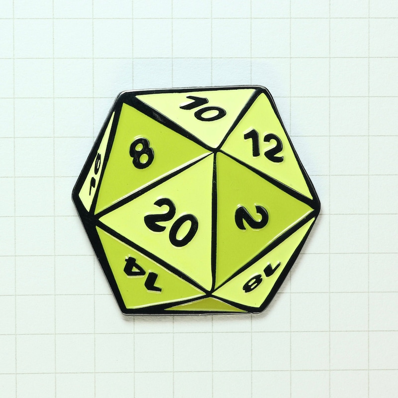 D20 Enamel Pin - Etsy