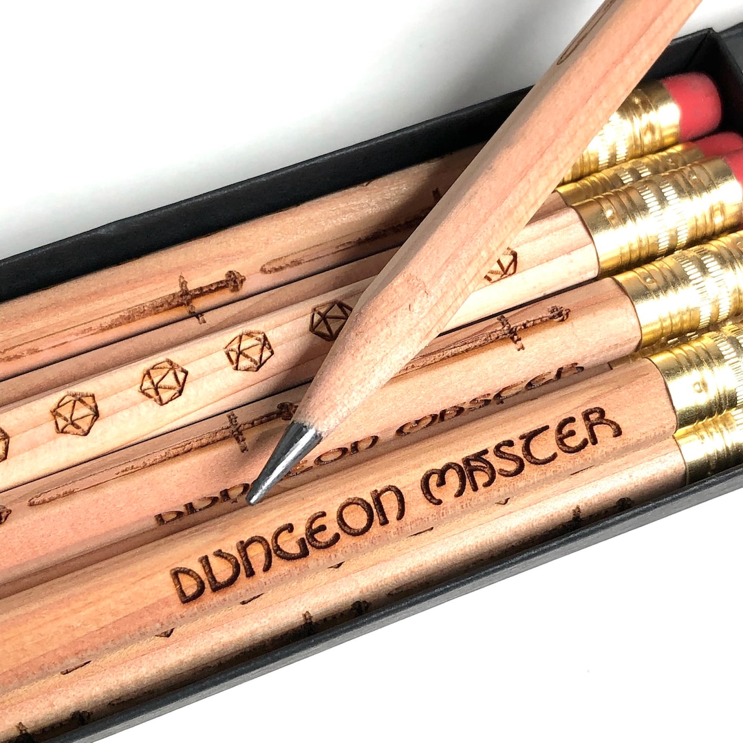 Dungeon Master Multi-sided Etched Wood Pencil Set - D&D RPG - Etsy