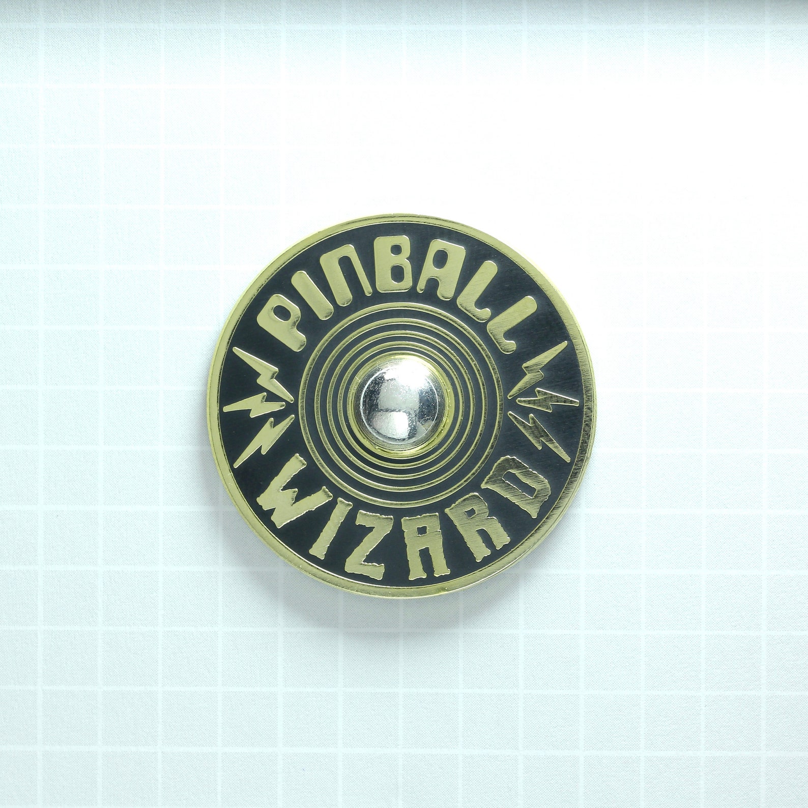 Pinball Wizard Enamel Pin (gold/black) Retro Gaming Arcade 1980's ...