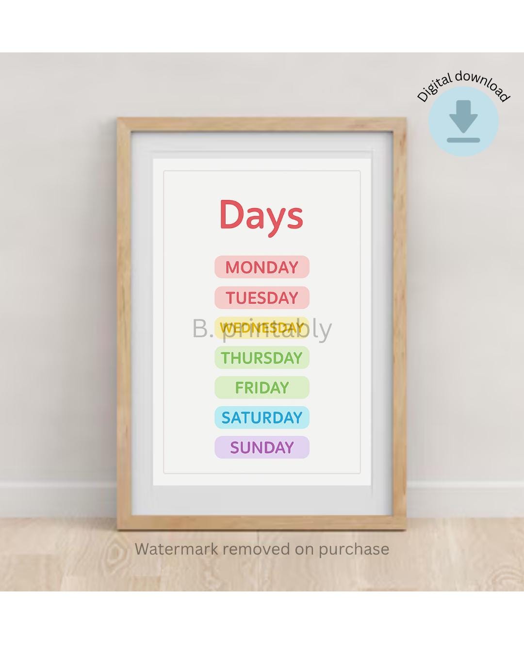 Pastel Days of the Week Classroom Poster | Educational Printable ...