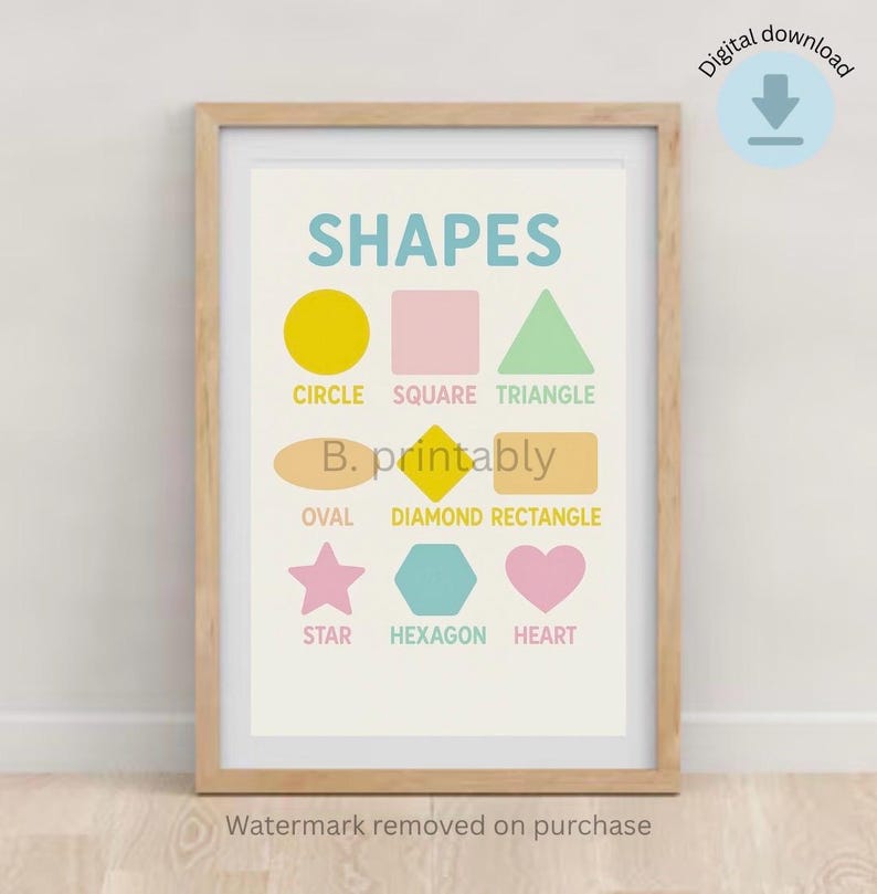 Pastel Shapes Classroom Poster | Educational Printable | Calendar ...