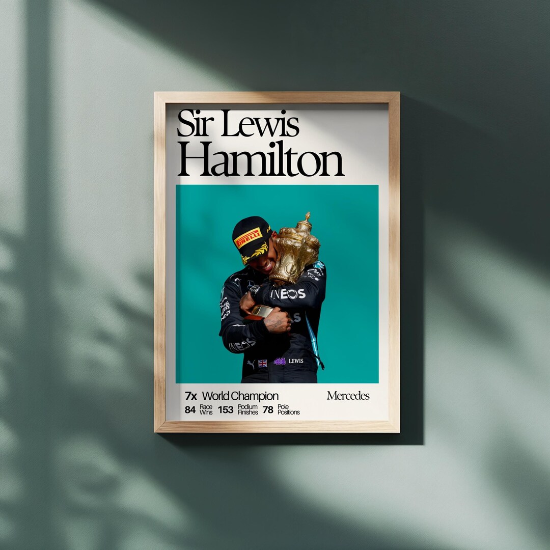 Formula One Lewis Hamilton F1 Poster F1 Merch Formula 1 Poster F1 Wall ...