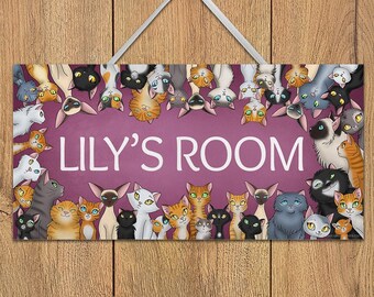 Cat Door Sign - Etsy
