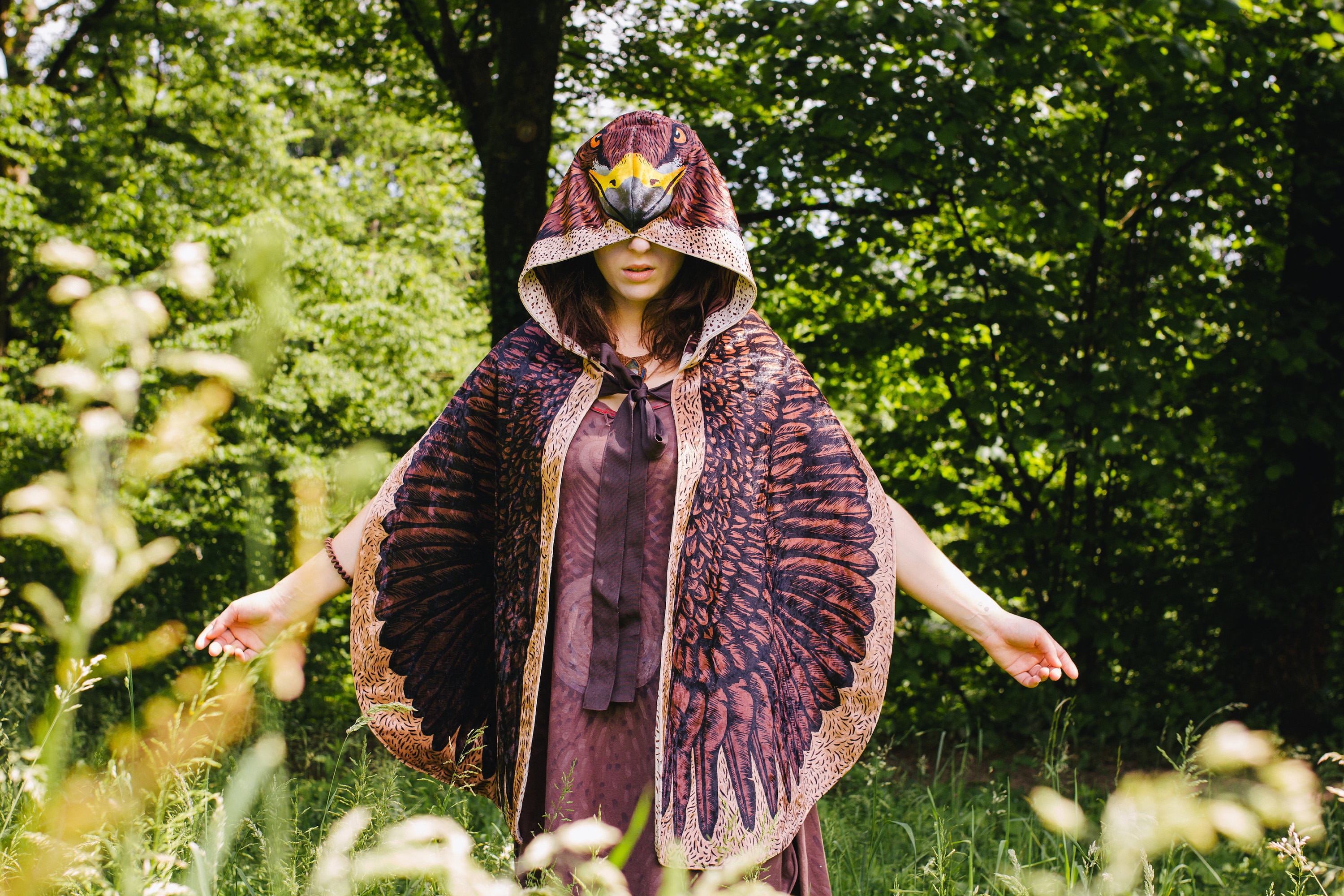 EAGLE Cape, Illustrated, Original Art, Unique, Handmade, Velvet ...