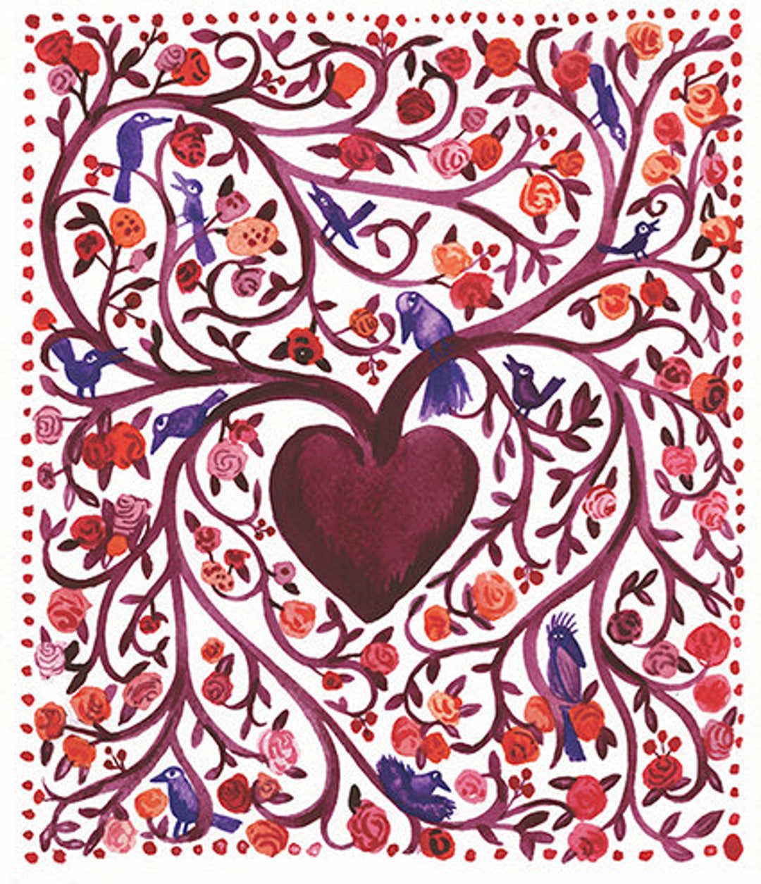 Srce Po Zimi Cveti - Heart Blossoms After Winter, Original, Watercolor ...