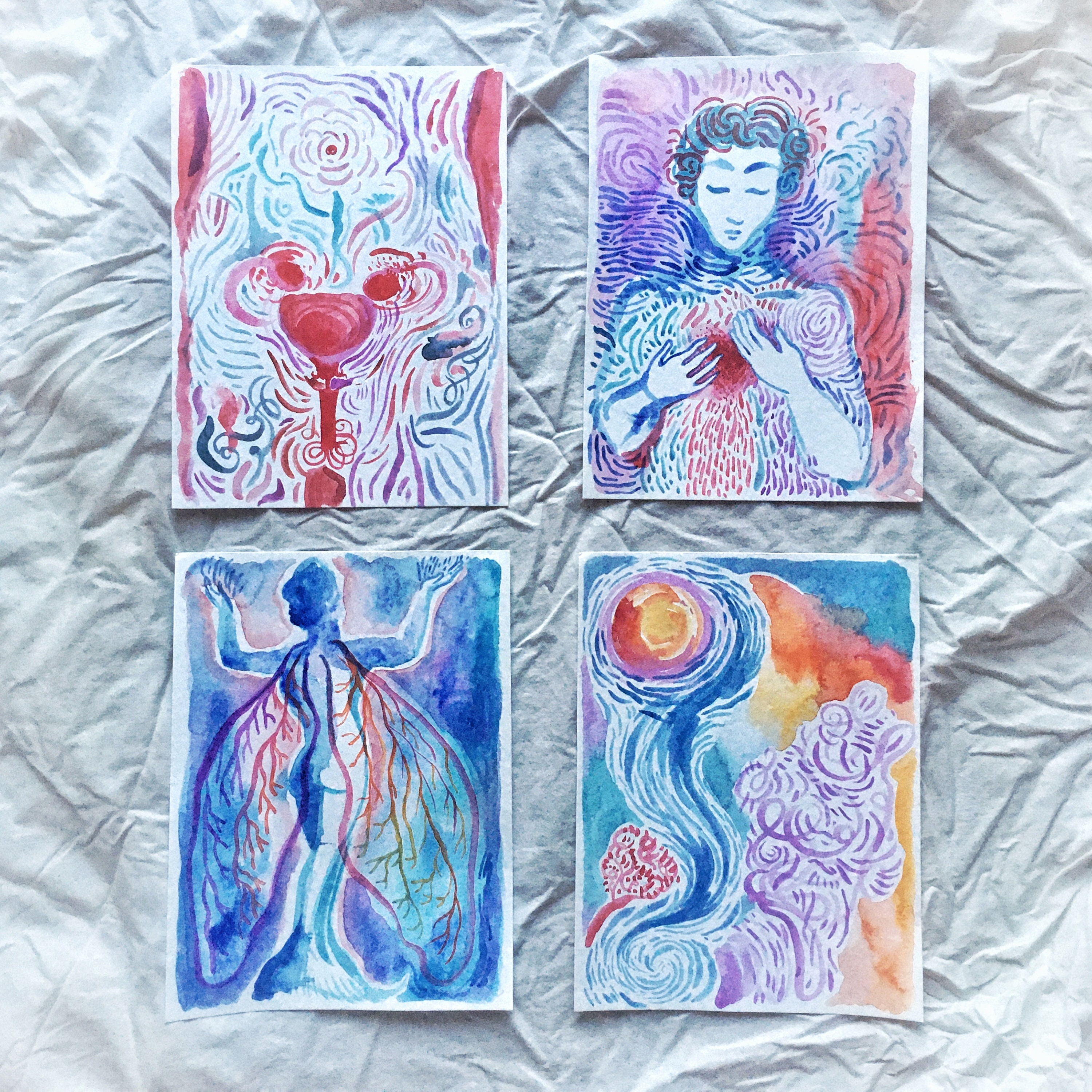 Feel It All, Original Watercolor Painting, Artwork, Illustration ...