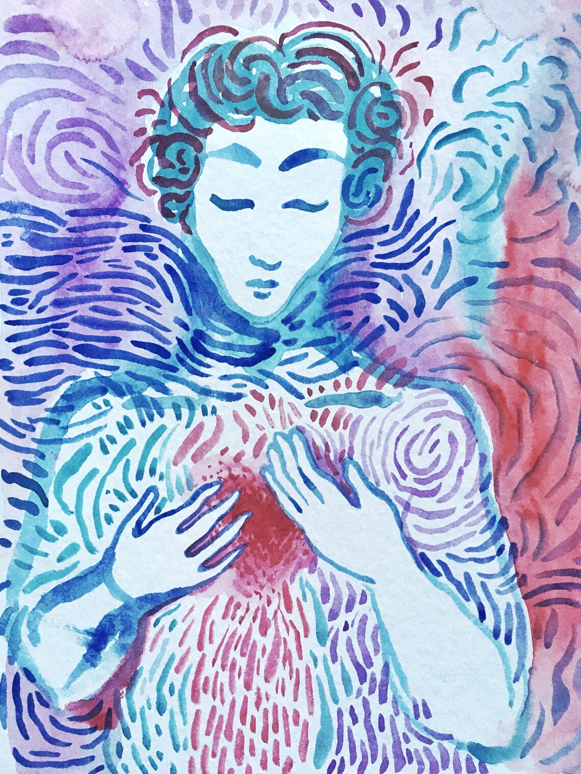 Feel It All, Original Watercolor Painting, Artwork, Illustration ...