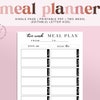 Monthly Meal Planner Printable Shopping, Grocery, Food List Planner ...