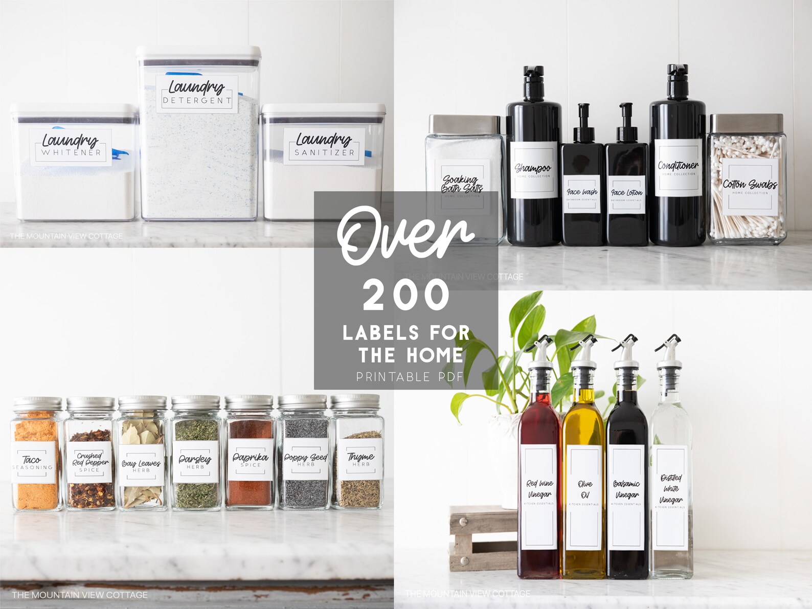 200 Plus Home Organization Label Set Printable Pdf-kitchen | Etsy