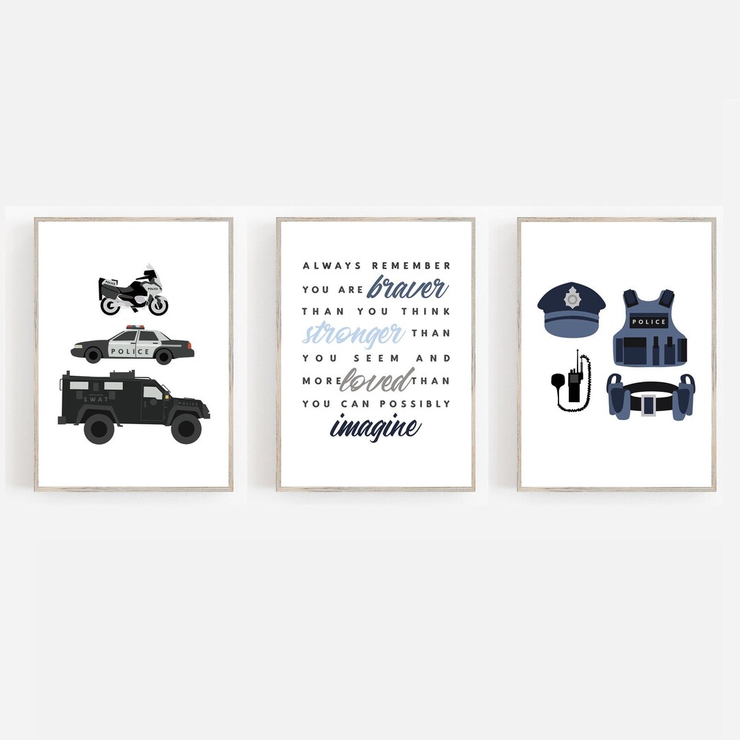 Police Nursery Art Prints, First Responder Theme (digital Download) - Etsy