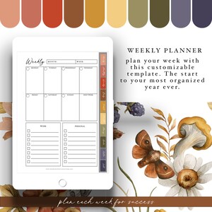 The Briar Digital Planner Bundle| Fully Editable| Mushroom Moth ...