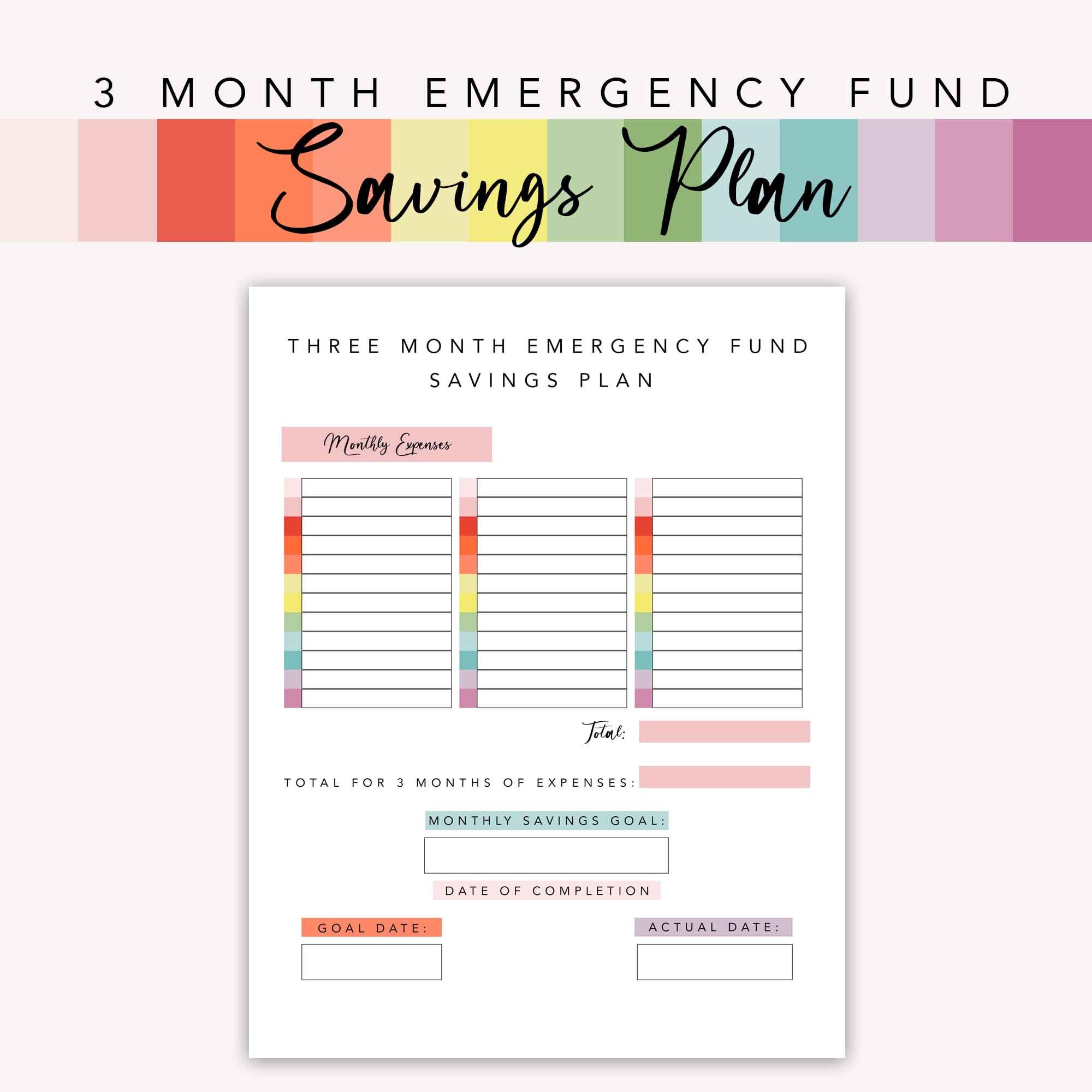 3 Months SAVINGS Planner |budget Planner Template|budget Log|budget ...