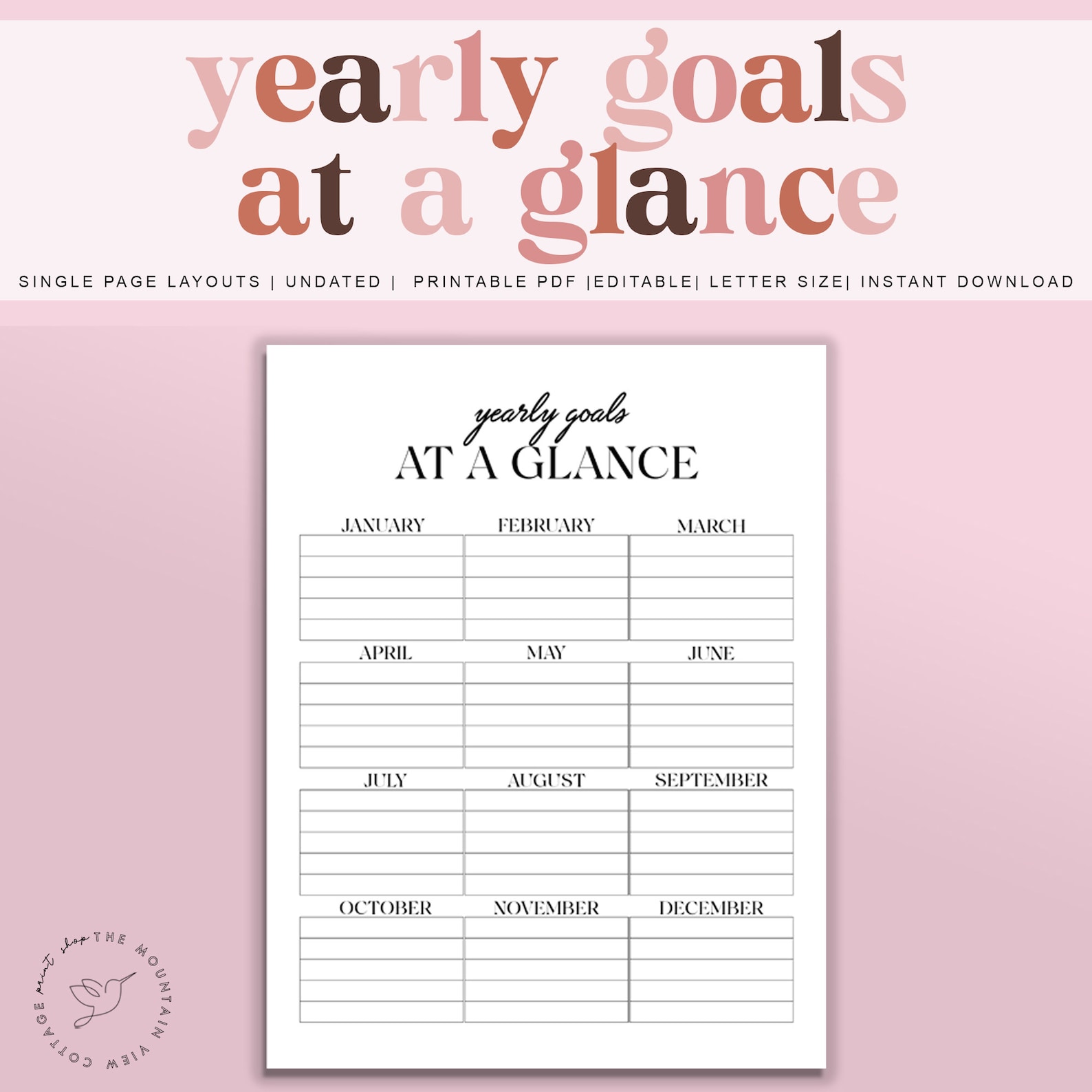 Goal Planner Bundle 2023 Goals Tracker Smart Goal Setting Etsy