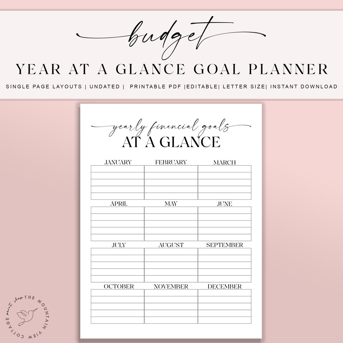 Printable Budget Goal Planning Budget Planner Kit Weekly - Etsy