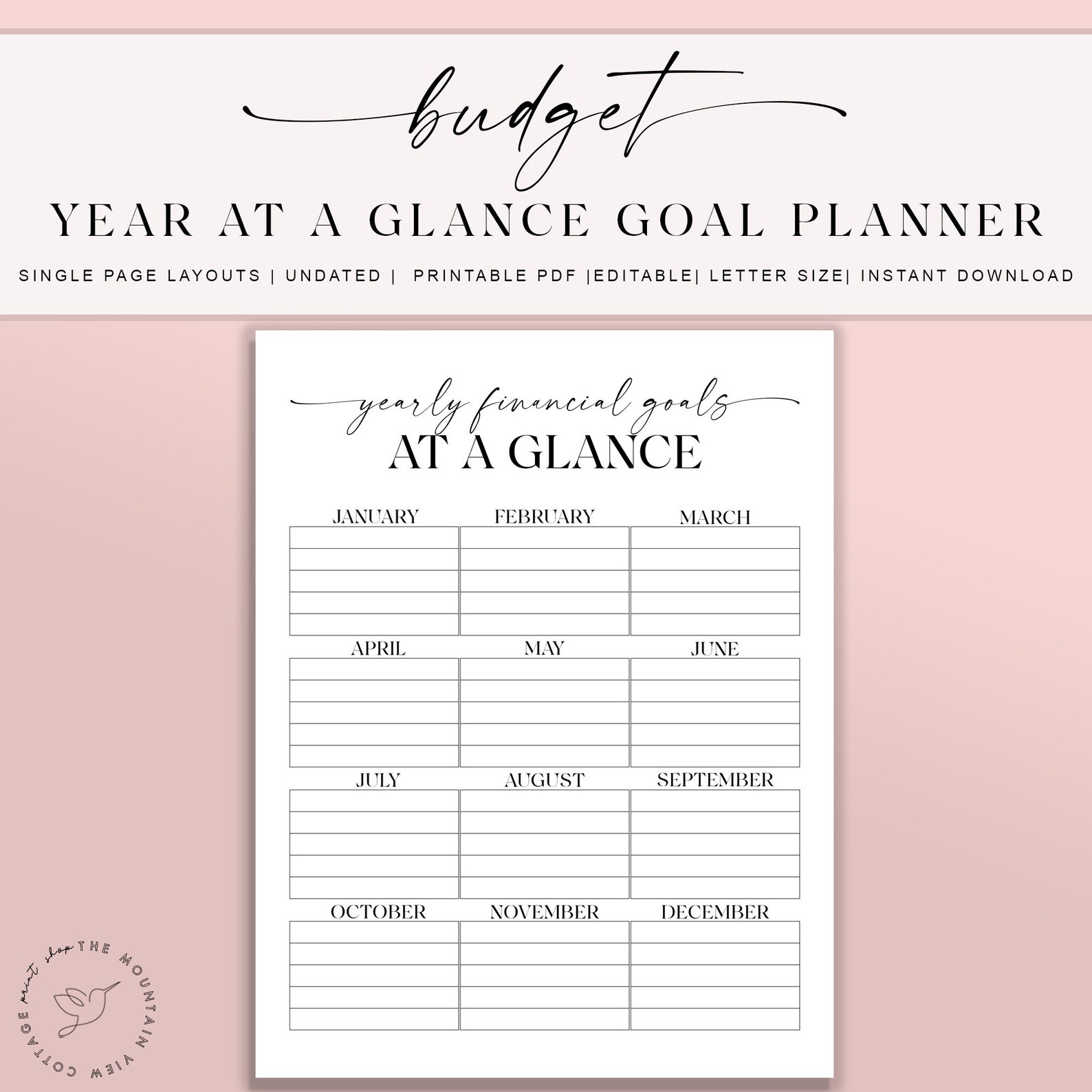 Printable Budget Goal Planning Budget Planner Kit Weekly - Etsy
