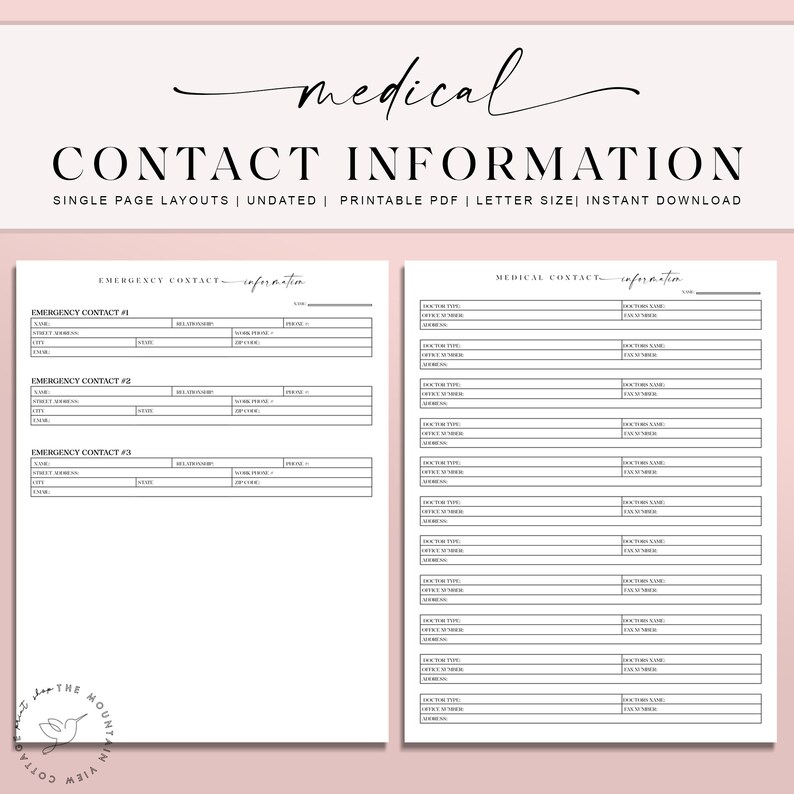 Family Medical Binder Printable, Health Care Planner, Health Tracker ...