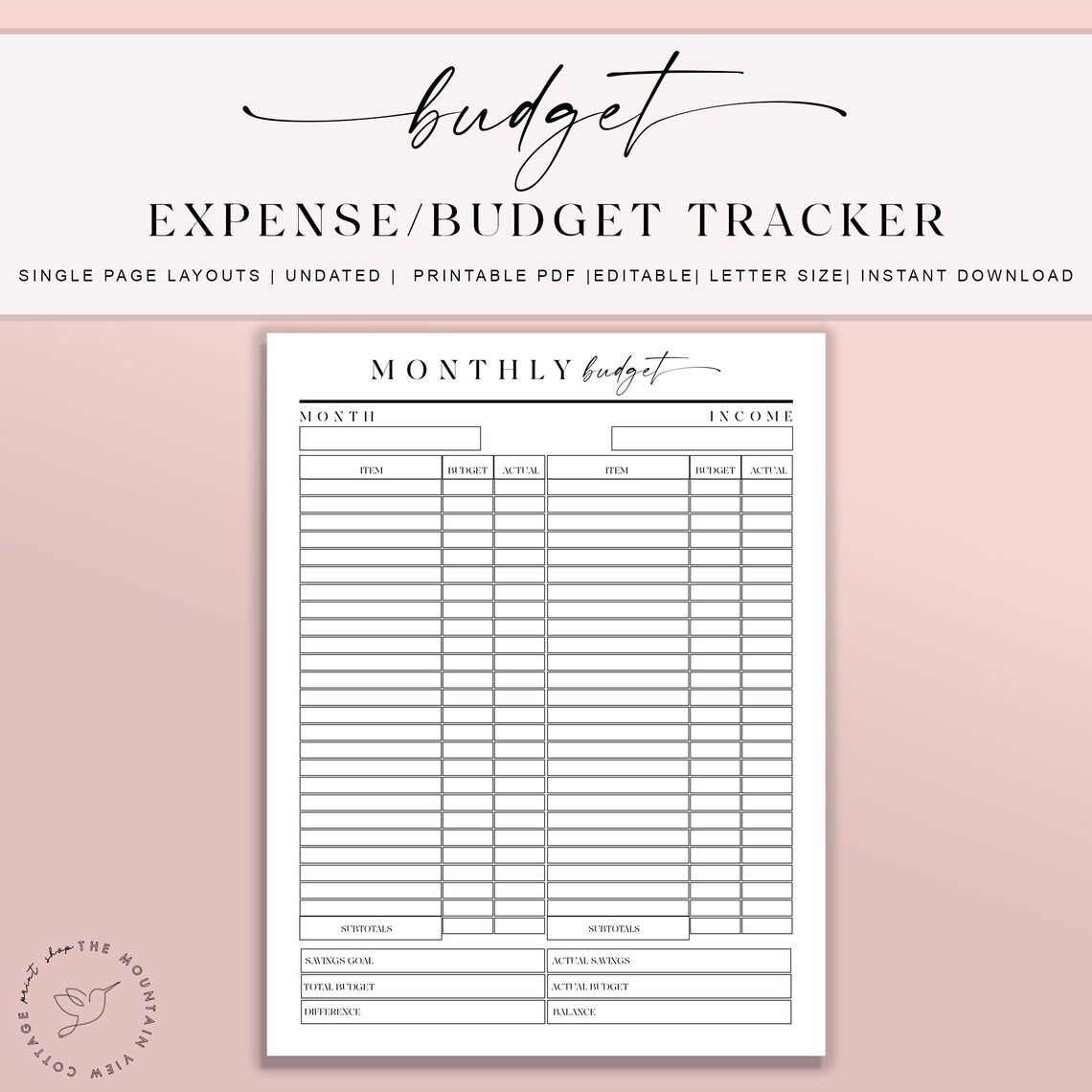 Printable Budget Planner Set of 3 Budget Planner Kit - Etsy