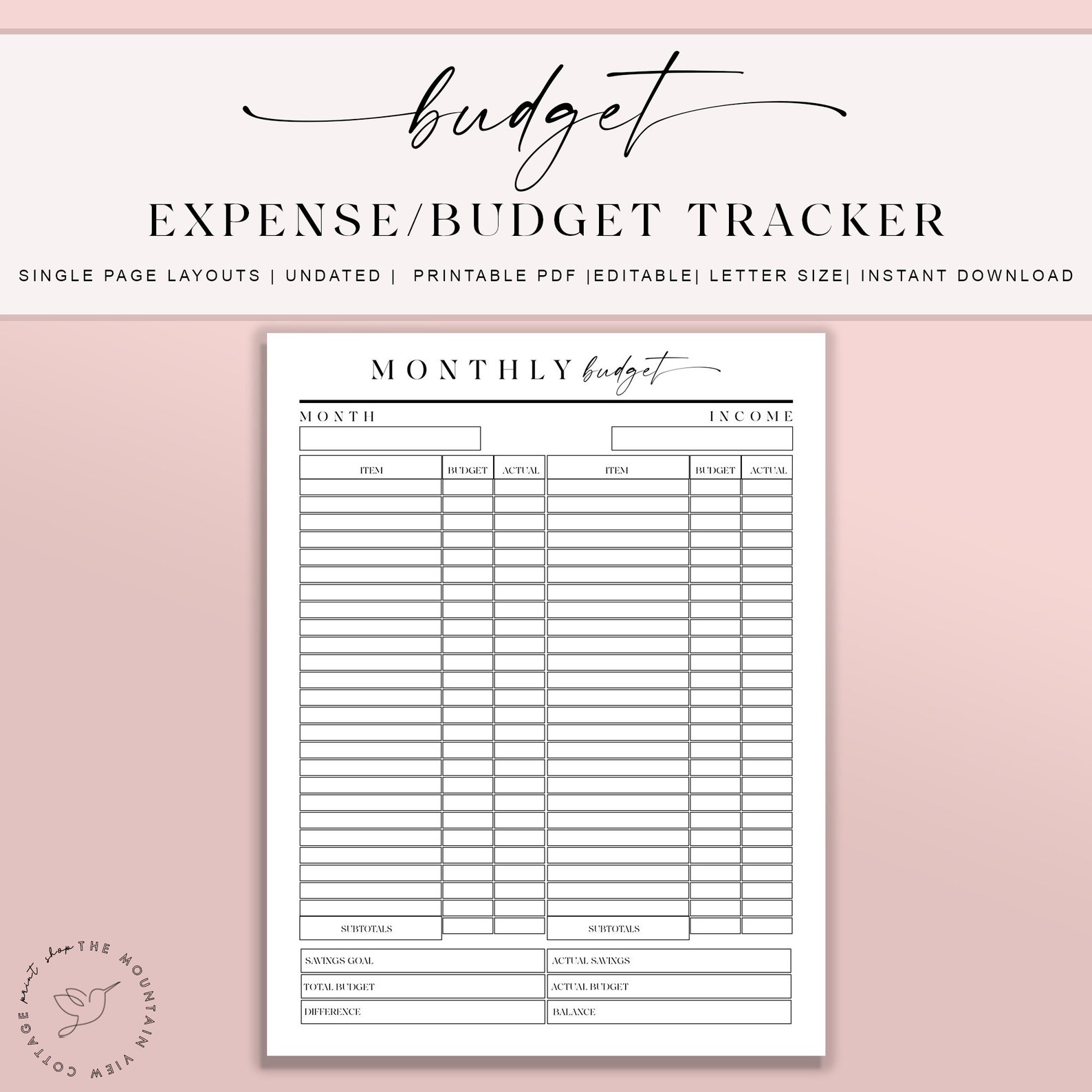 Printable Budget Planner Set of 3 Budget Planner Kit - Etsy