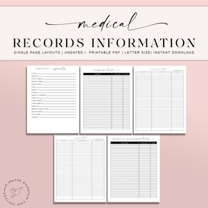 Family Medical Binder Printable, Health Care Planner, Health Tracker ...