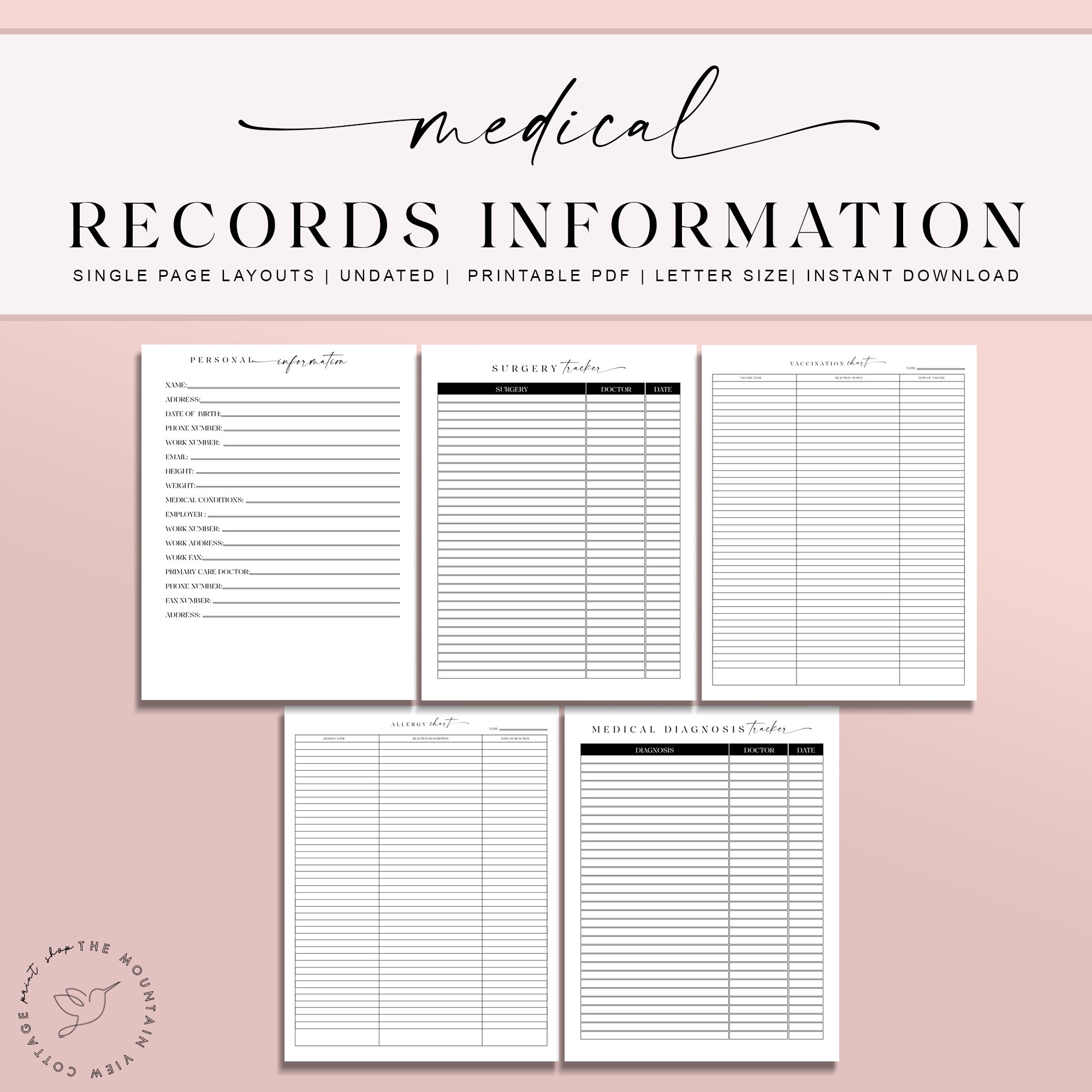 Family Medical Binder Printable Health Care Planner Health - Etsy