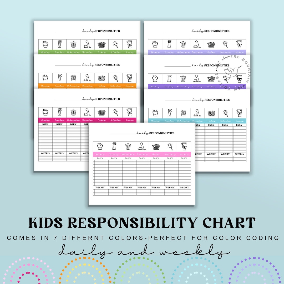 Kids Chore Chart: Rainbow Daily Routine Checklist (EDITABLE, Printable ...