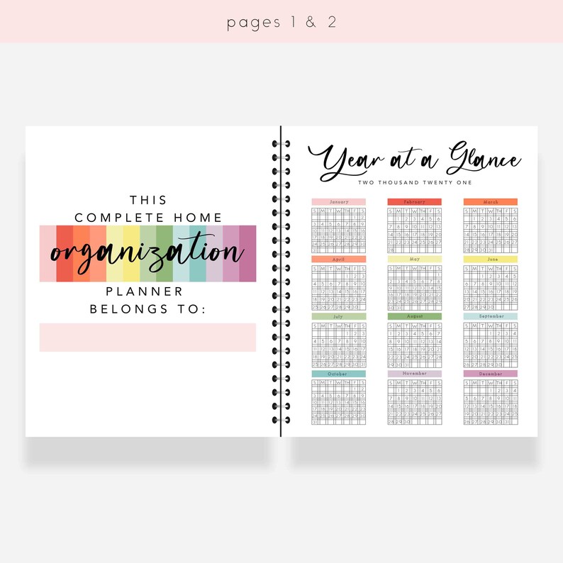 PDF Complete Home Organization Planner Digital- Printable Planner-2021 ...