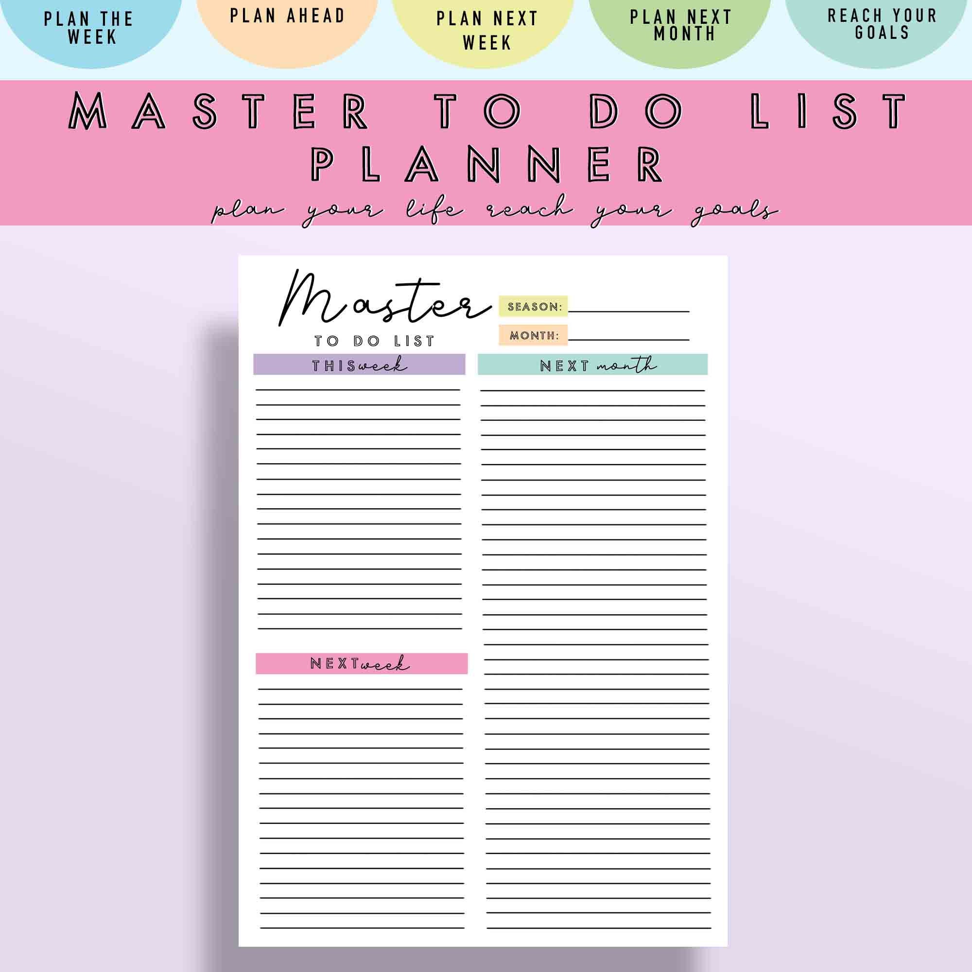Master Task List Template