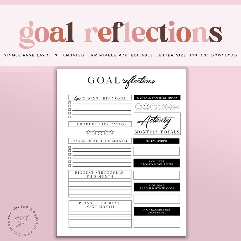Goal Planner BUNDLE 2023 Goals Tracker SMART Goal Setting - Etsy