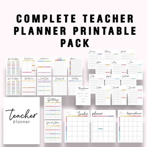 Printable Teacher Planner Rainbow Theme Ultimate Teacher - Etsy UK