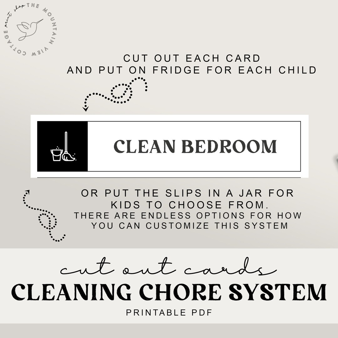 Kids CHORE CARD System, Printable Daily Routine, Chore Chart, Morning ...