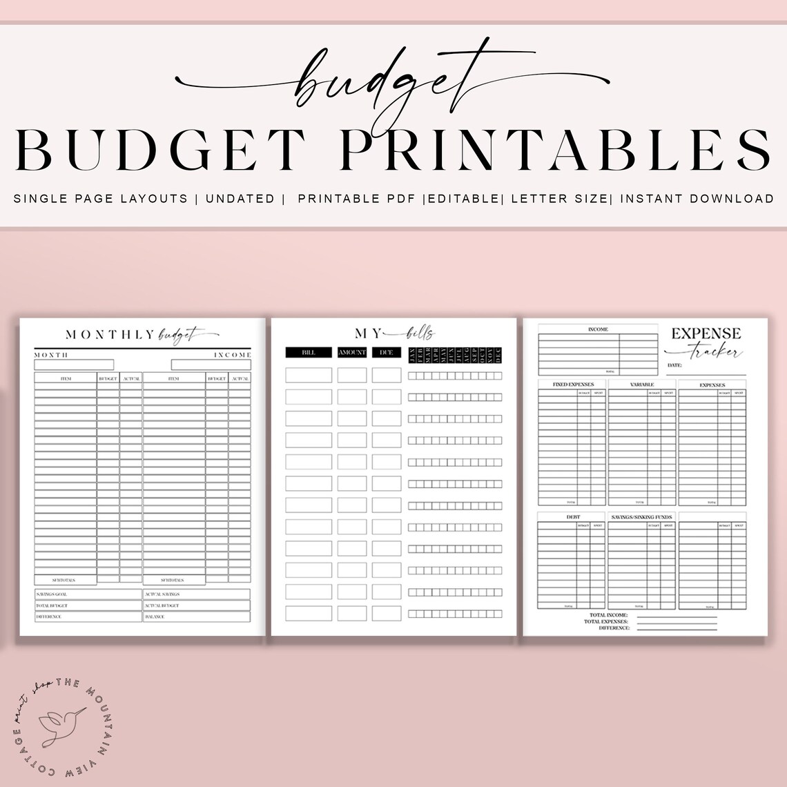 Printable Budget Planner Bundle Budget Planner Kit Weekly - Etsy