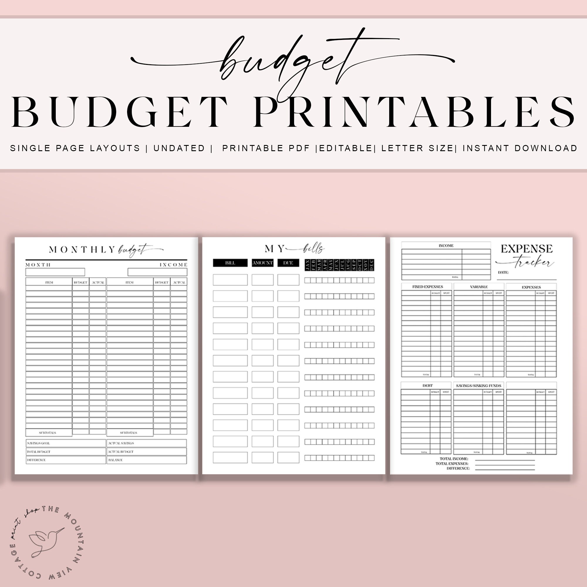 Printable Budget Planner Bundle - Budget Planner Kit - Weekly Budget ...
